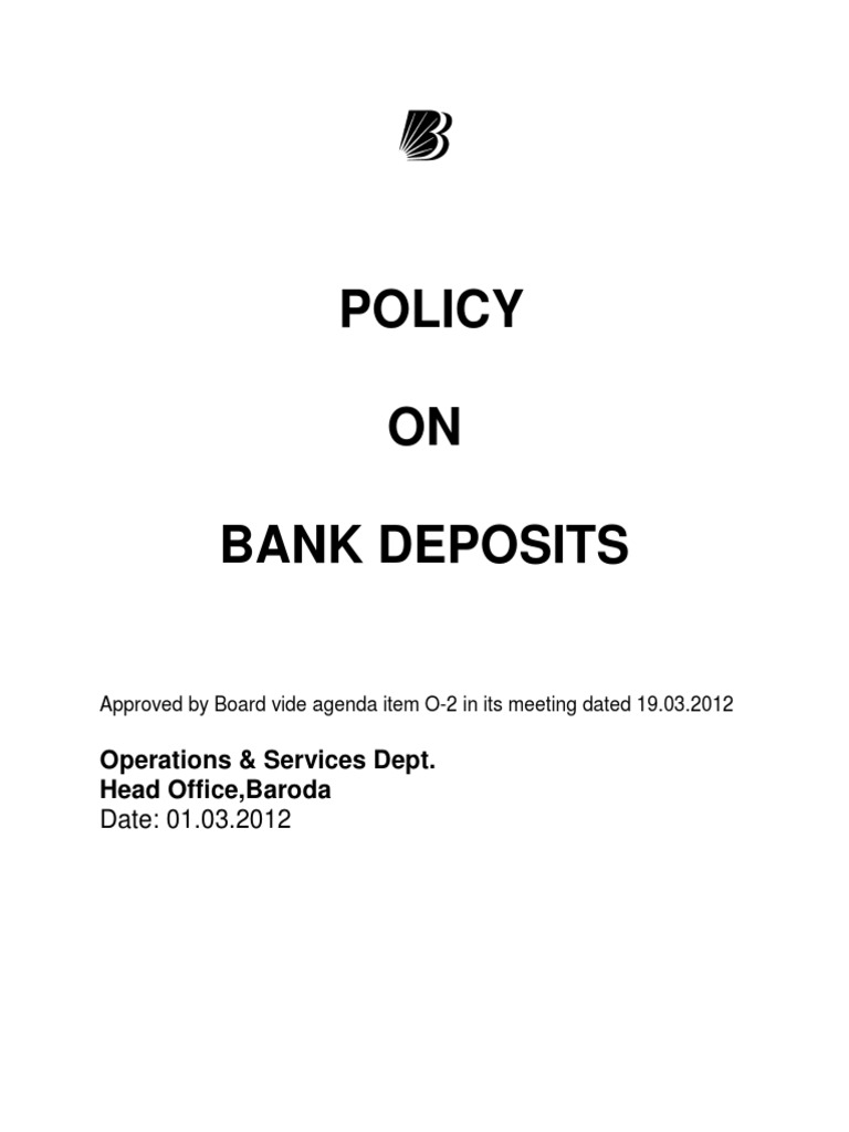 Bank Deposits Policy Overview | PDF | Deposit Account | Banks