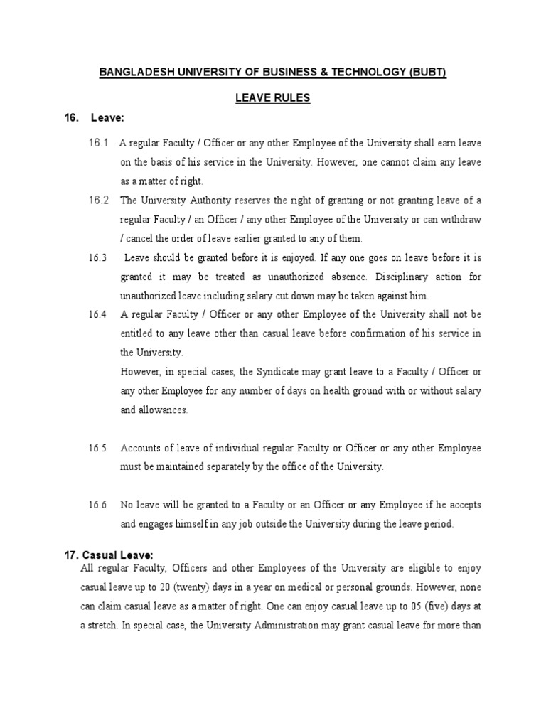 Leave Rules PDF