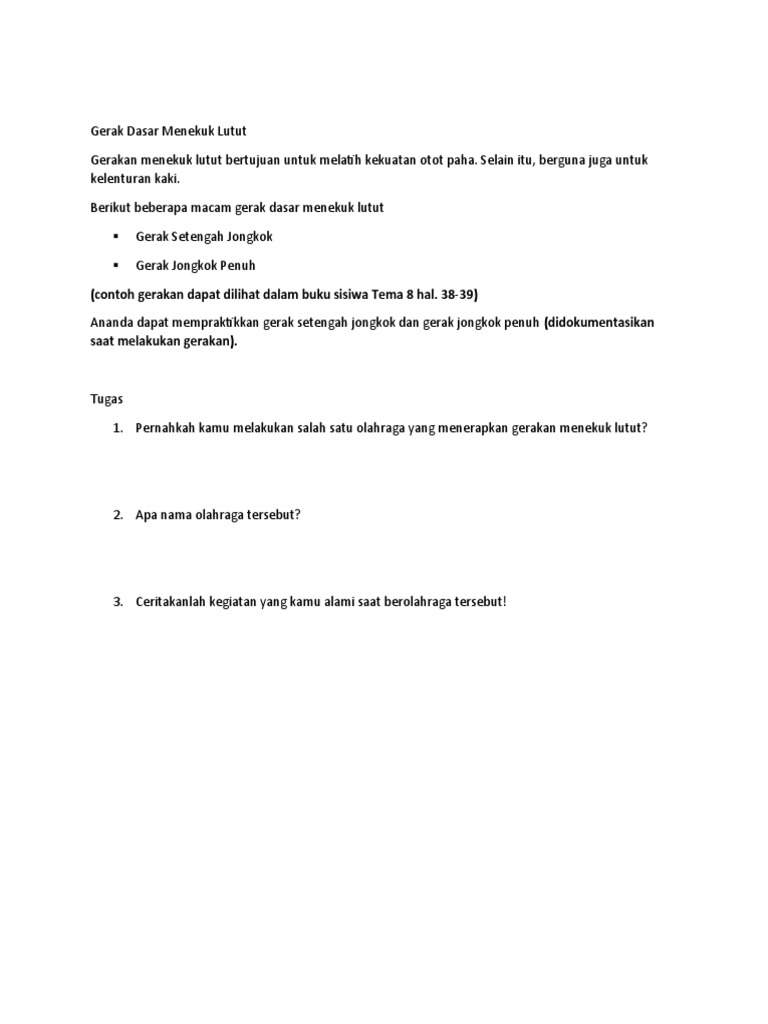 Gerak Dasar Menekuk Lutut, 21 Apr | PDF