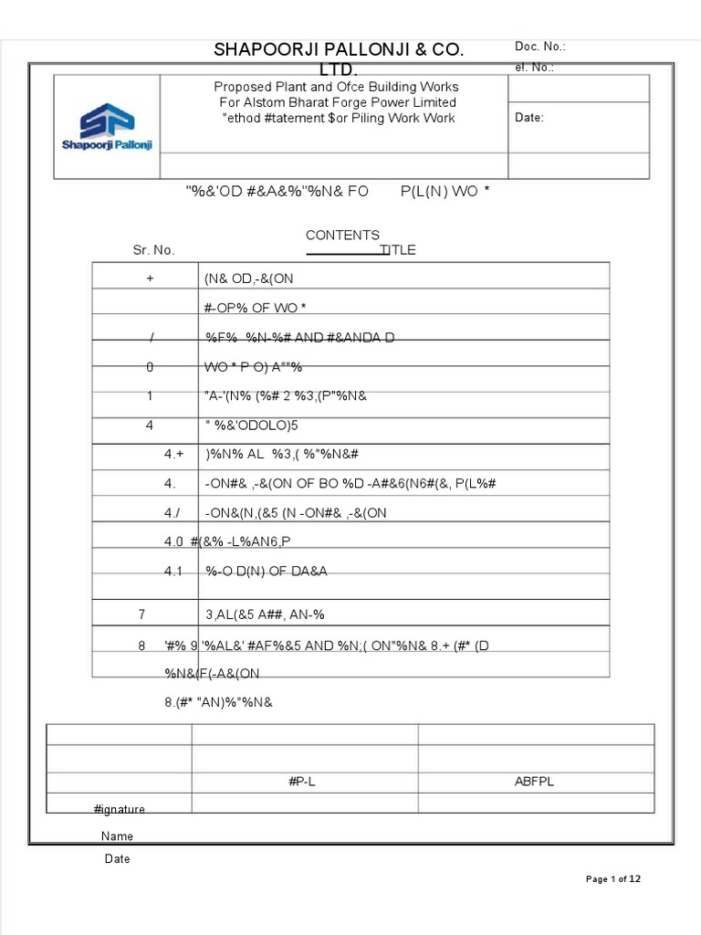 Method Statement for Piling Works | PDF | Deep Foundation | Building ...