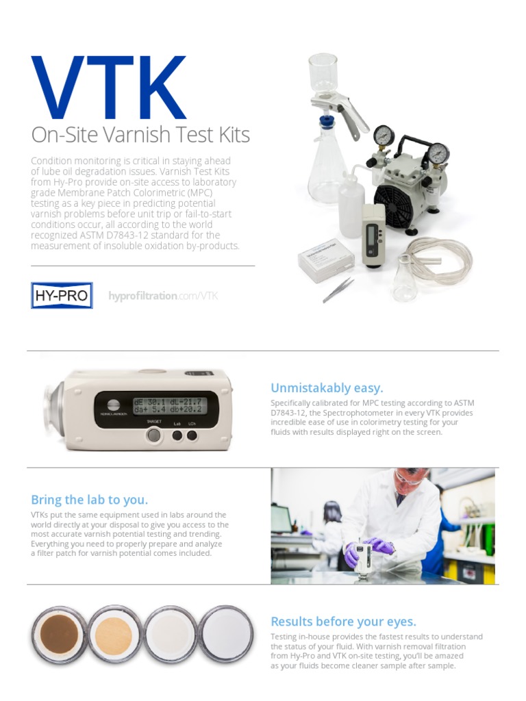 VTK Varnish Test Kits | PDF