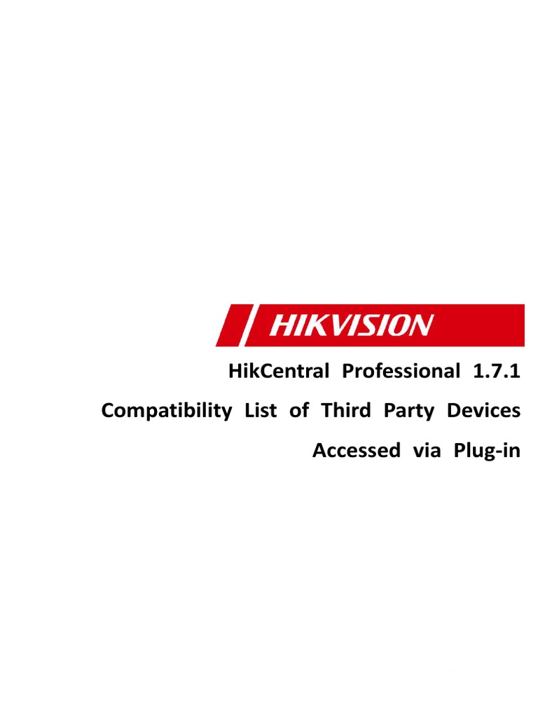 Compatibility List of Third Party Devices Accessed Via Plug-In ...