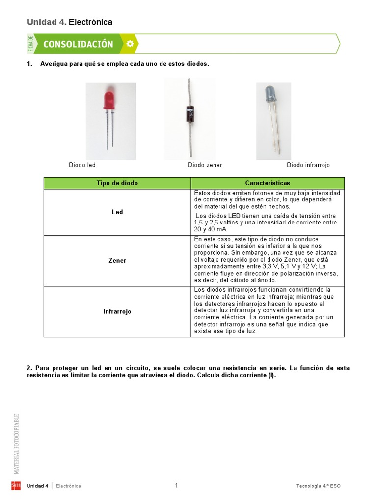Tipos de Diodos y su Uso en Electrónica | PDF | Diodo | Diodo emisor de luz