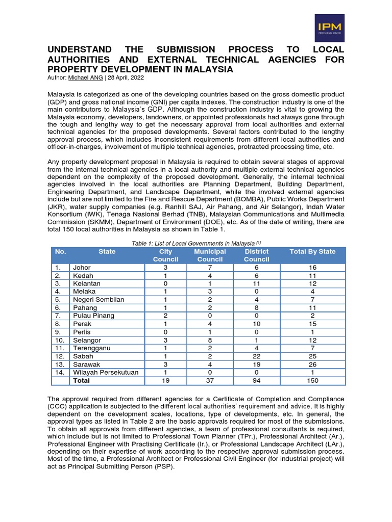 Property Development Approval in Malaysia | PDF | Gross Domestic ...
