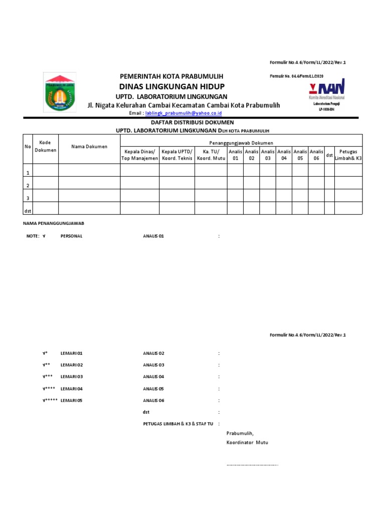 4.7 Daftar Distribusi Dokumen | PDF