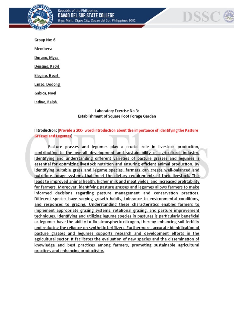 Lab Ex. G - 6 1 | PDF | Agriculture | Legume