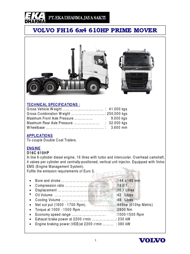42 - 62 FH16 64T - 610HP - Prime Mover | PDF | Manual Transmission | Truck