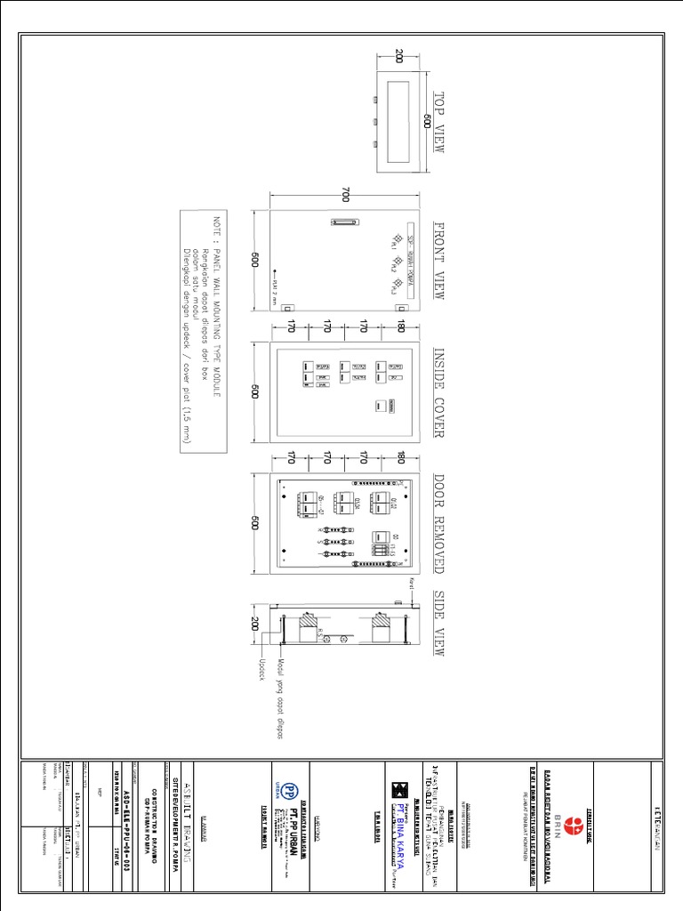 Construction Drawing Panel SDP- Rumah Pompa | PDF