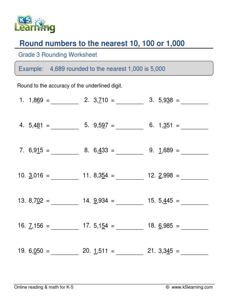 Grade 3 Round Numbers Nearest 10 or 100 or 1000 C | PDF