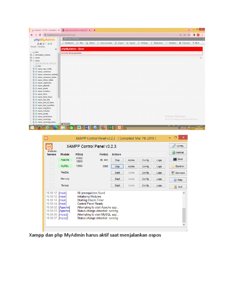 Instalasi OSPOS dengan XAMPP dan phpMyAdmin | PDF