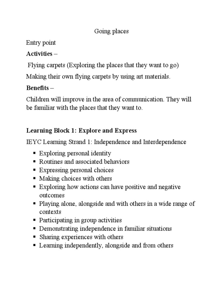 Learning Strand For IEYC | Download Free PDF | Learning | Communication