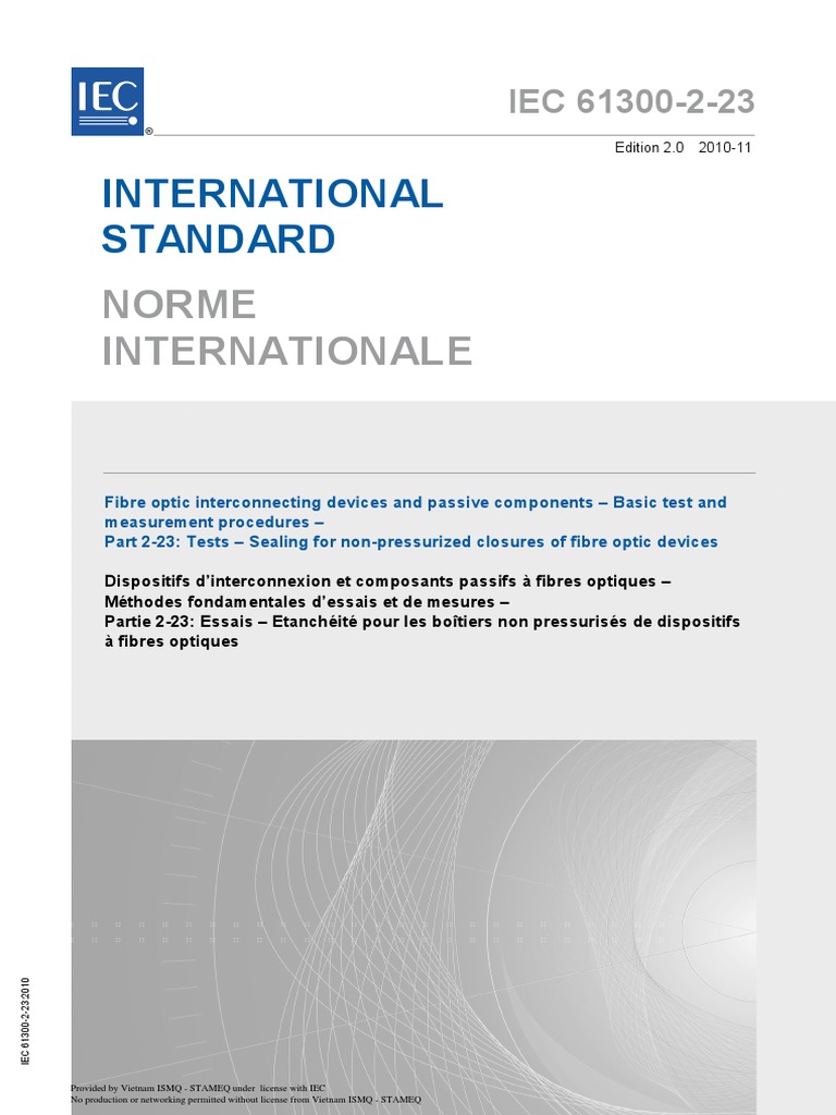 Iec 61300-2-23 2010 | PDF | International Electrotechnical Commission ...