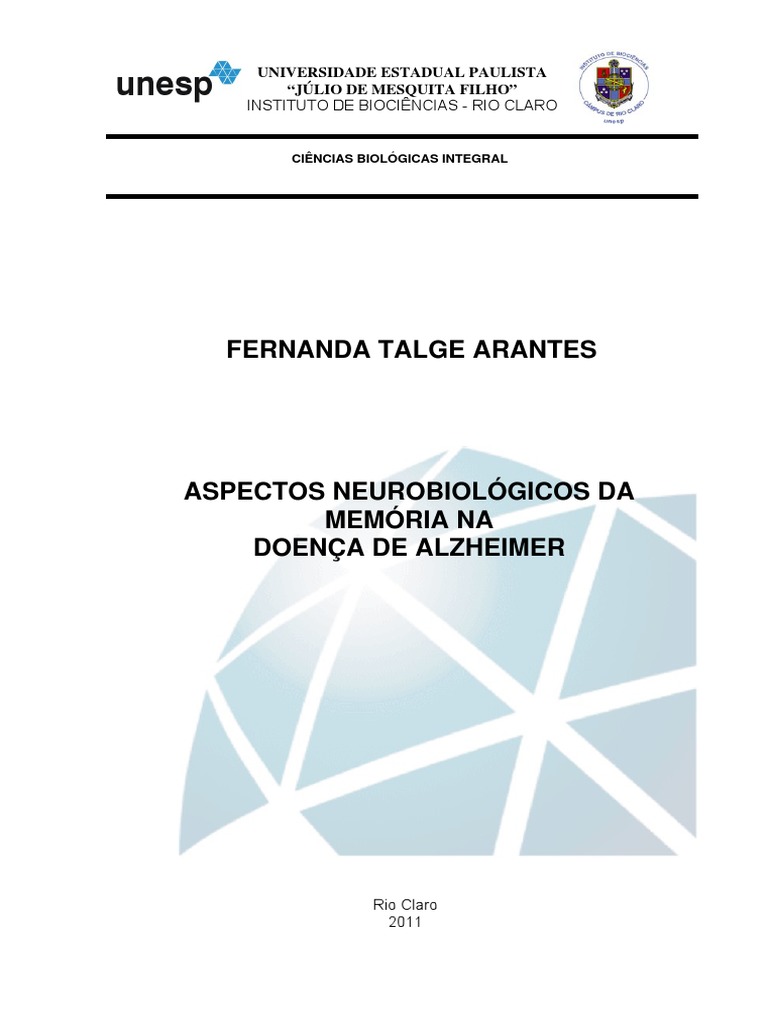 Arantes FT TCC Rcla | Download grátis PDF | Memória | Doença de Alzheimer