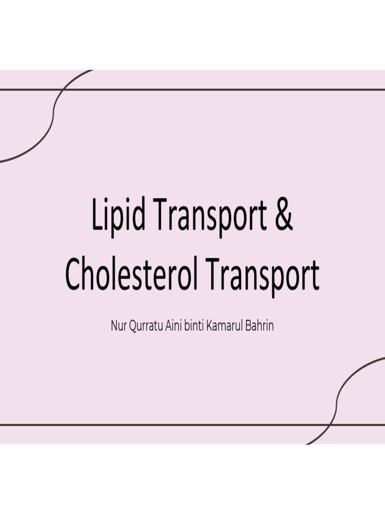Biochemistry - Lipid Transport & Cholesterol Transport | PDF ...