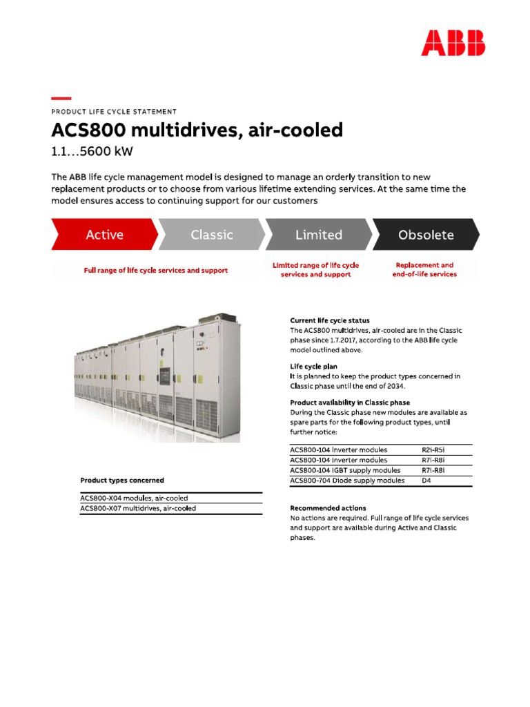 Life Cycle Statement ACS800 Multidrive | PDF
