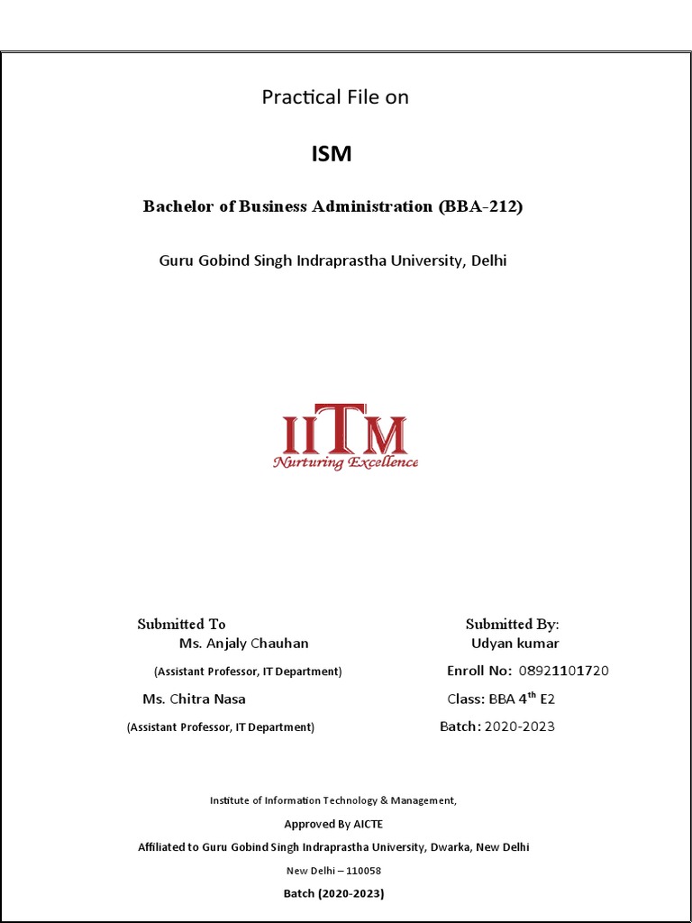 Udyan Kumar - Ism Lab File | PDF Udyan Kumar - Ism Lab File | PDF