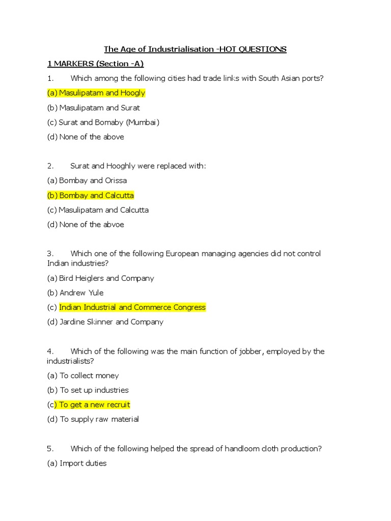 Age of Industrialisation Notes | PDF