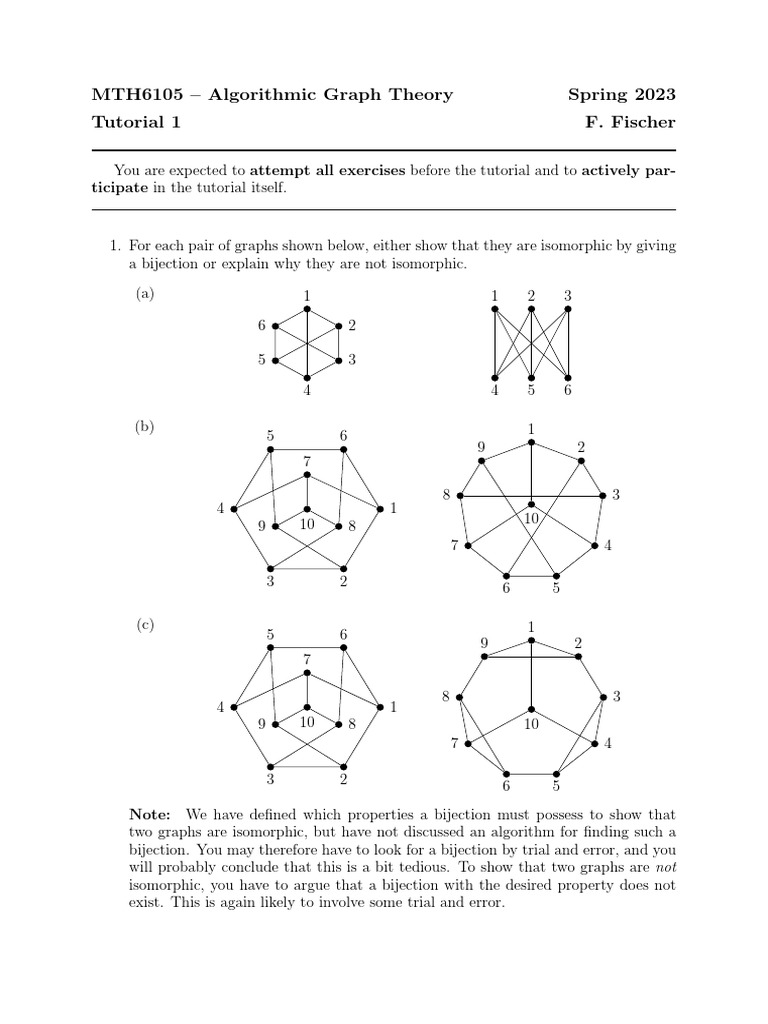 Tutorial1 Sol | PDF | Vertex (Graph Theory) | Mathematical Relations