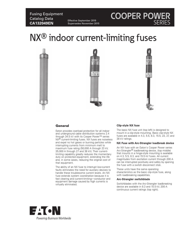NX Indoor Current Limiting Fuses Catalog Ca132049en | PDF | Fuse ...