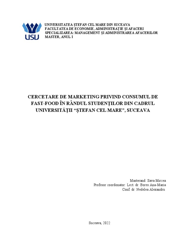 Proiect Mircea - Cercetare de Marketing | PDF
