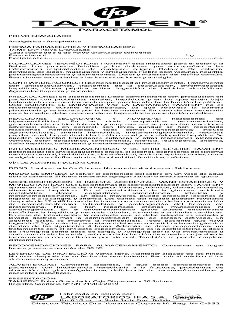 Tamifen ® | PDF | Medicina CLINICA | Especialidades Medicas