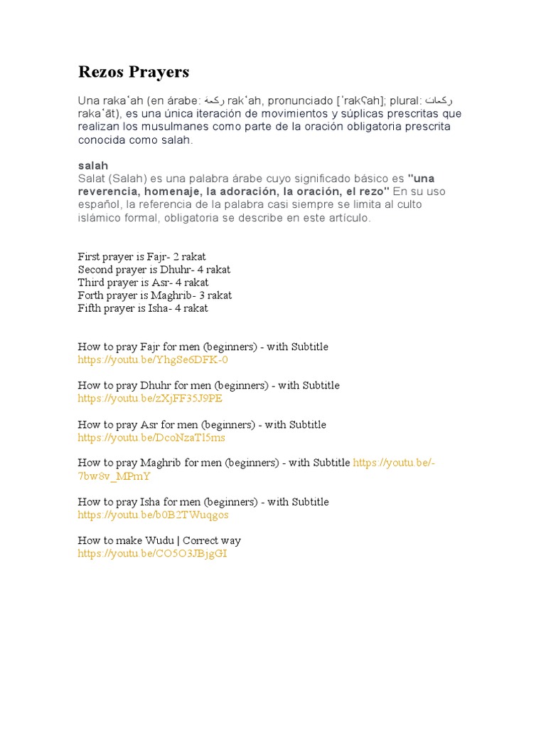 Rezos Prayers | PDF