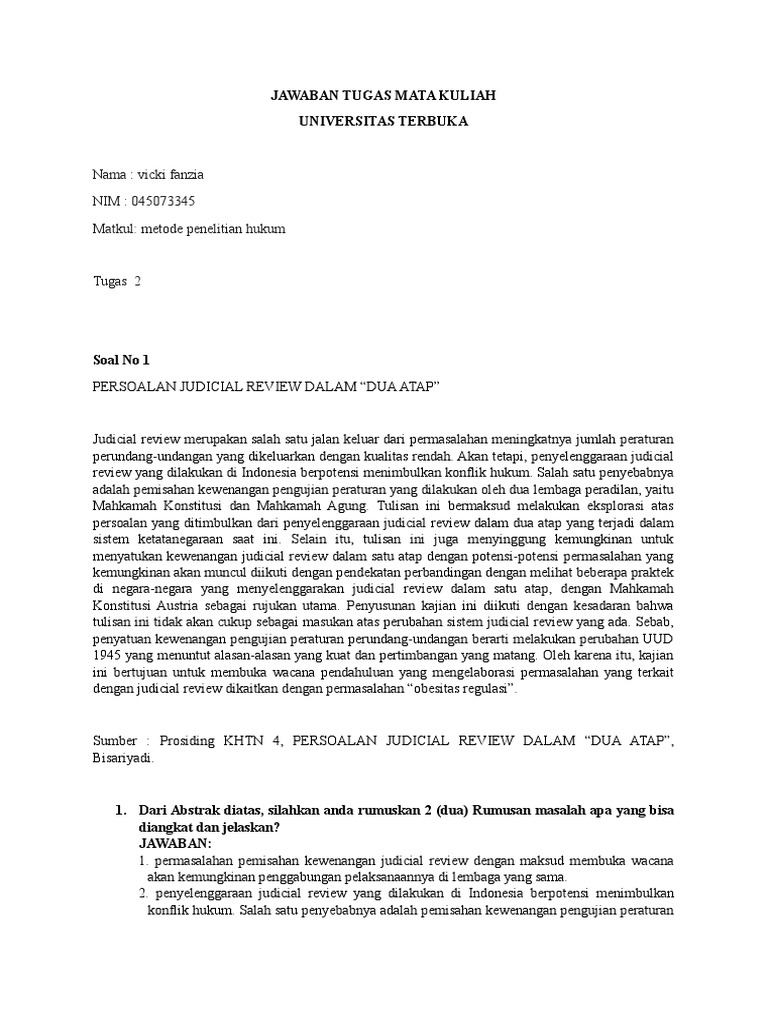 Persoalan Judicial Review di Indonesia | PDF