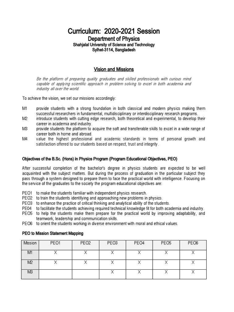 Draft_OBE Curriculum 2020-2021 Feb10 final | PDF | Entropy | Thermodynamics