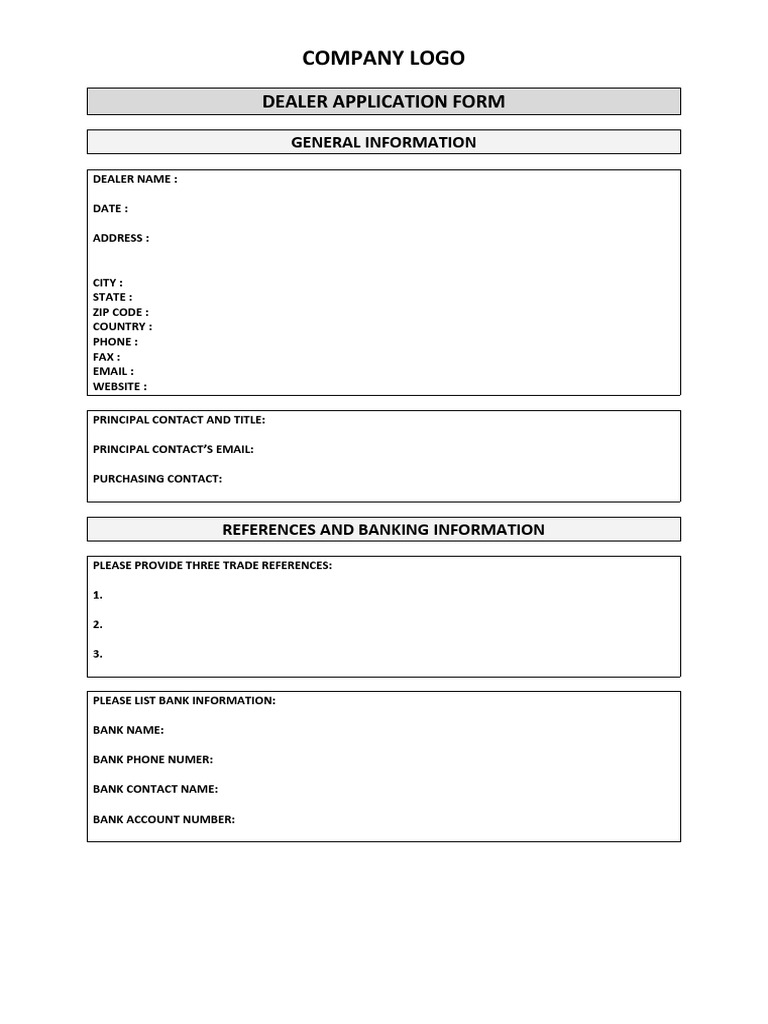 Dealer Application Form | PDF