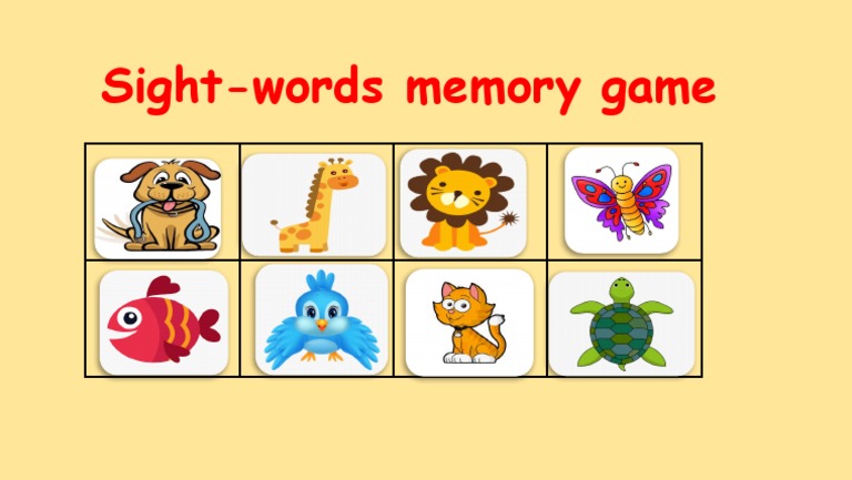 (2)Sight Words Memory Game | PDF