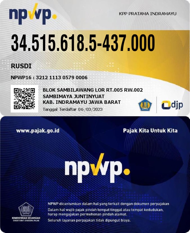 NPWP Rusdi | PDF