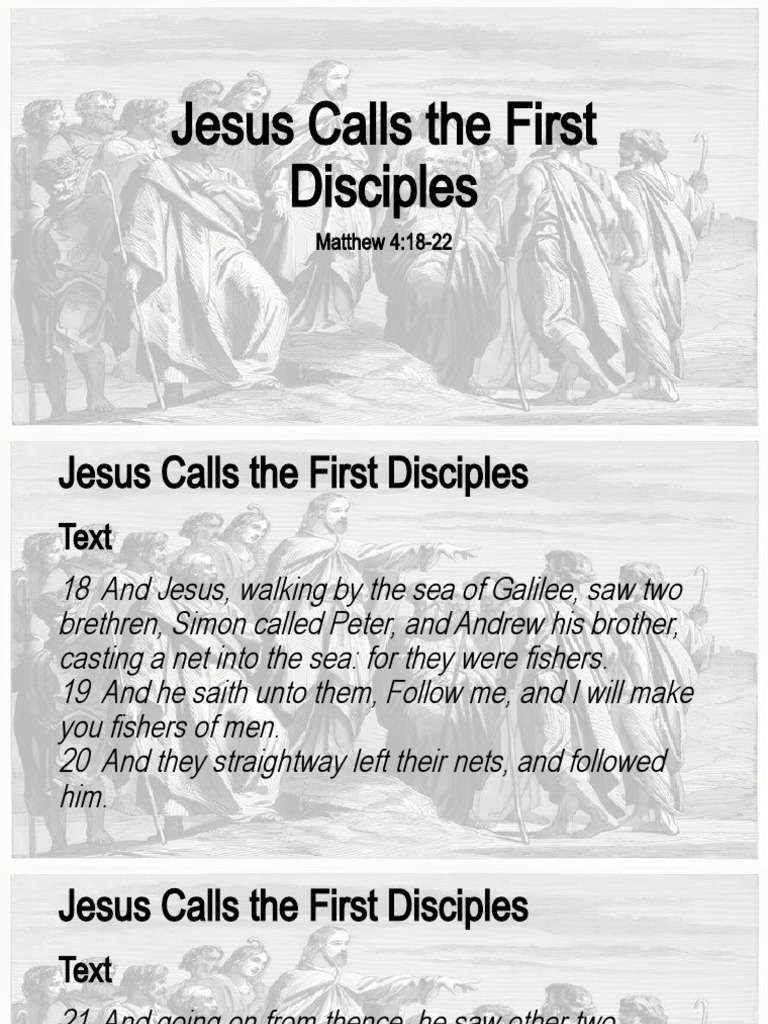 Jesus Calls The First Disciples | PDF | Disciple (Christianity) | Jesus