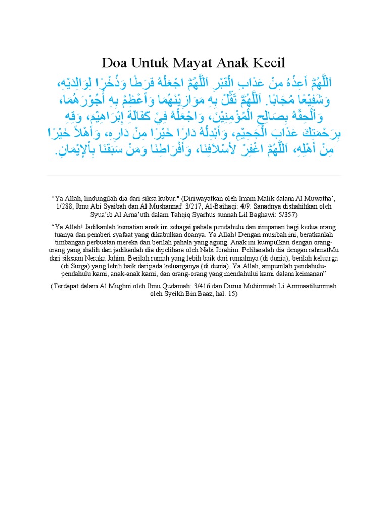 Doa Untuk Mayat Anak Kecil Pdf