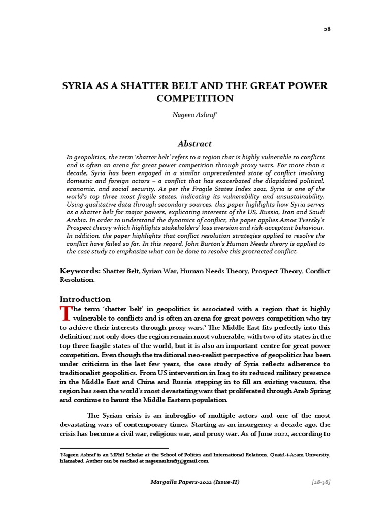 Syria As A Shatter Belt | PDF | Bashar Al Assad | Syria