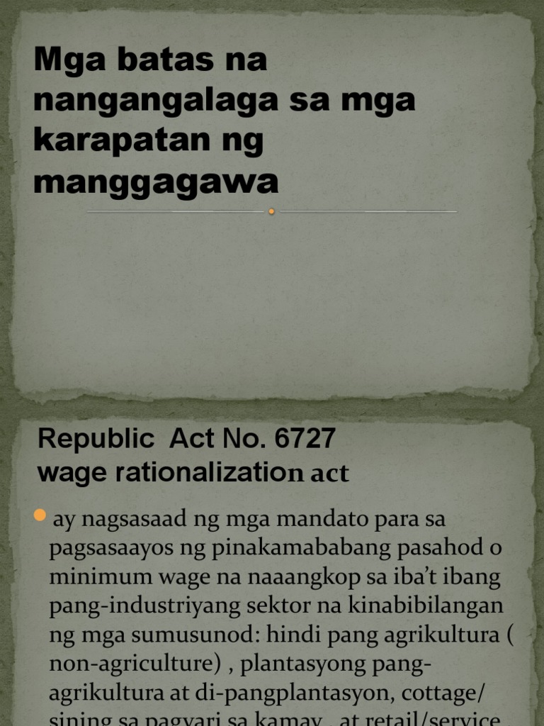 Mga Batas Na Nangangalaga Sa Mga Karapatan NG | PDF