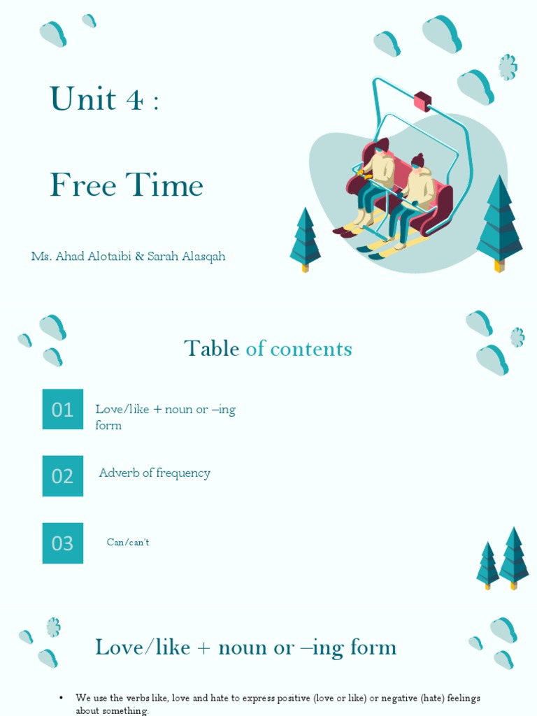 Unit 4 - Free Time | PDF | Adverb | Verb