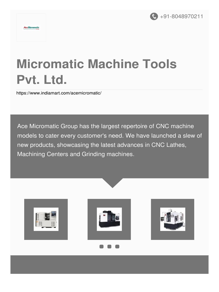 Micromatic Machine Tools PVT LTD | PDF | Machining | Numerical Control