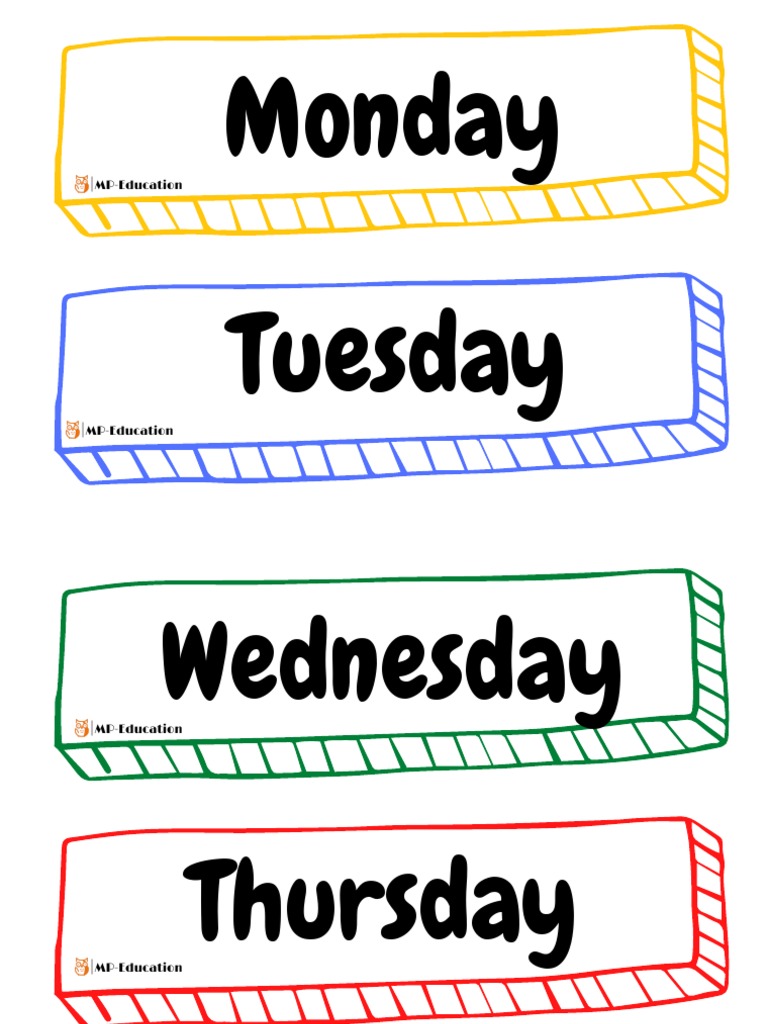 Days of the Week List | PDF