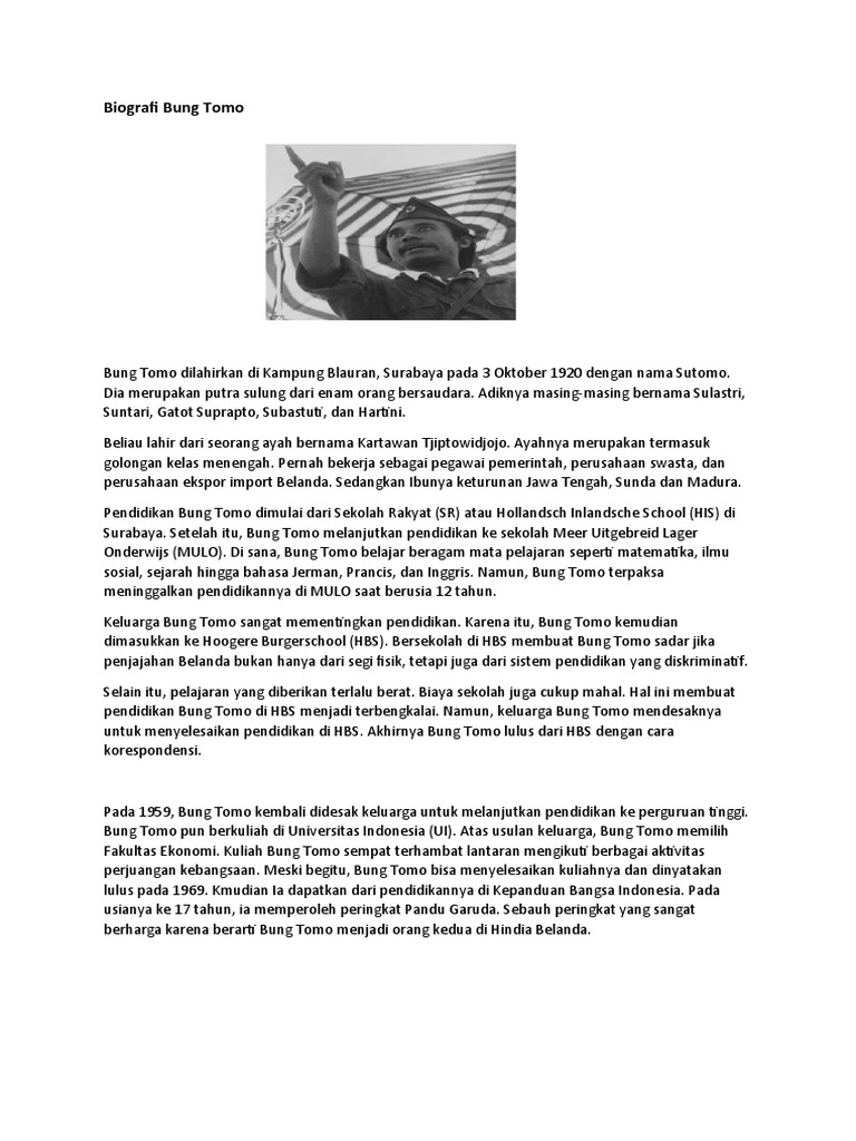 Biografi Bung Tomo | PDF