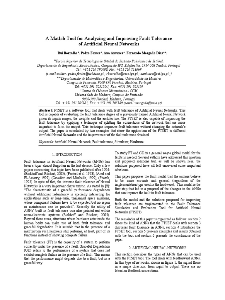 A Matlab Tool For Analyzing And Improving Fault Toleran 2009 Ifac Proceeding Pdf Artificial