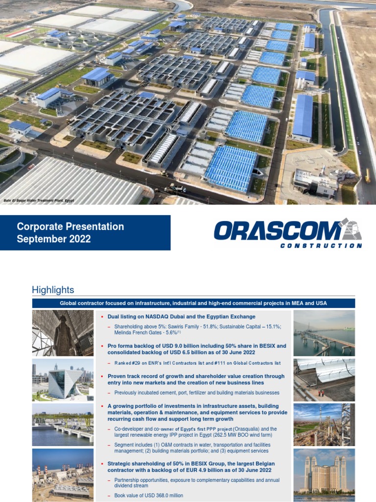 Orascom Construction: Global Projects & Investments | PDF | Balance ...