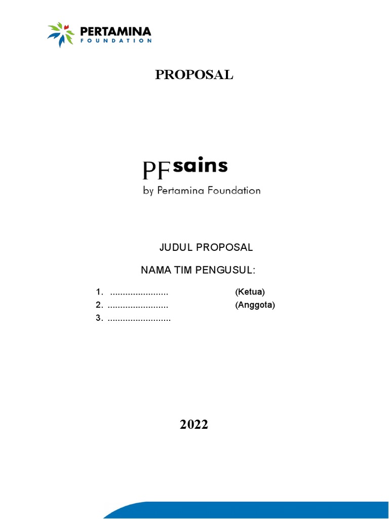 Template Mini Proposal Kompetisi PFsains 2022 | PDF