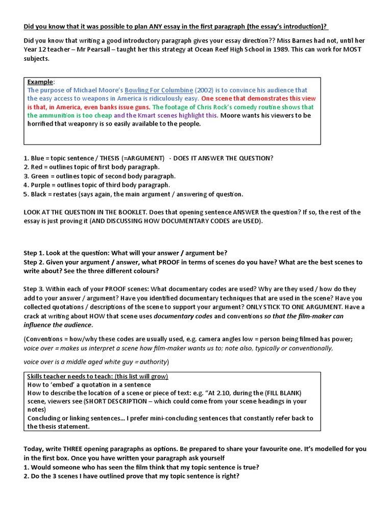 How To Write A Documentary Analysis Framework | PDF | Essays