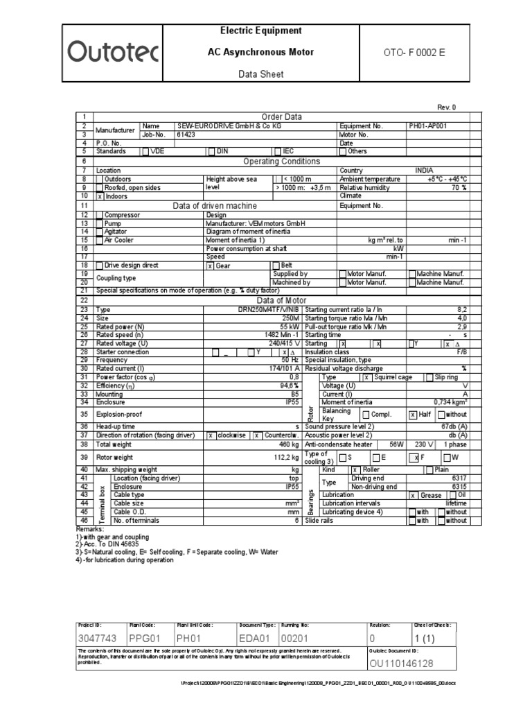 Ap001 Motor Datasheet | PDF | Electric Motor | Bearing (Mechanical)