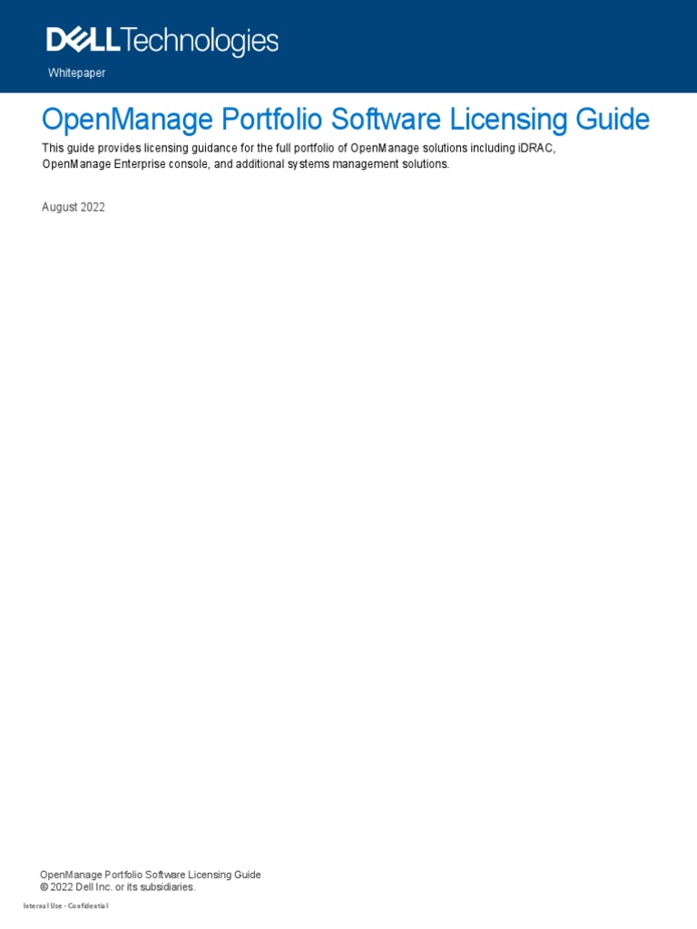 OpenManage Portfolio Software Licensing Guide | PDF