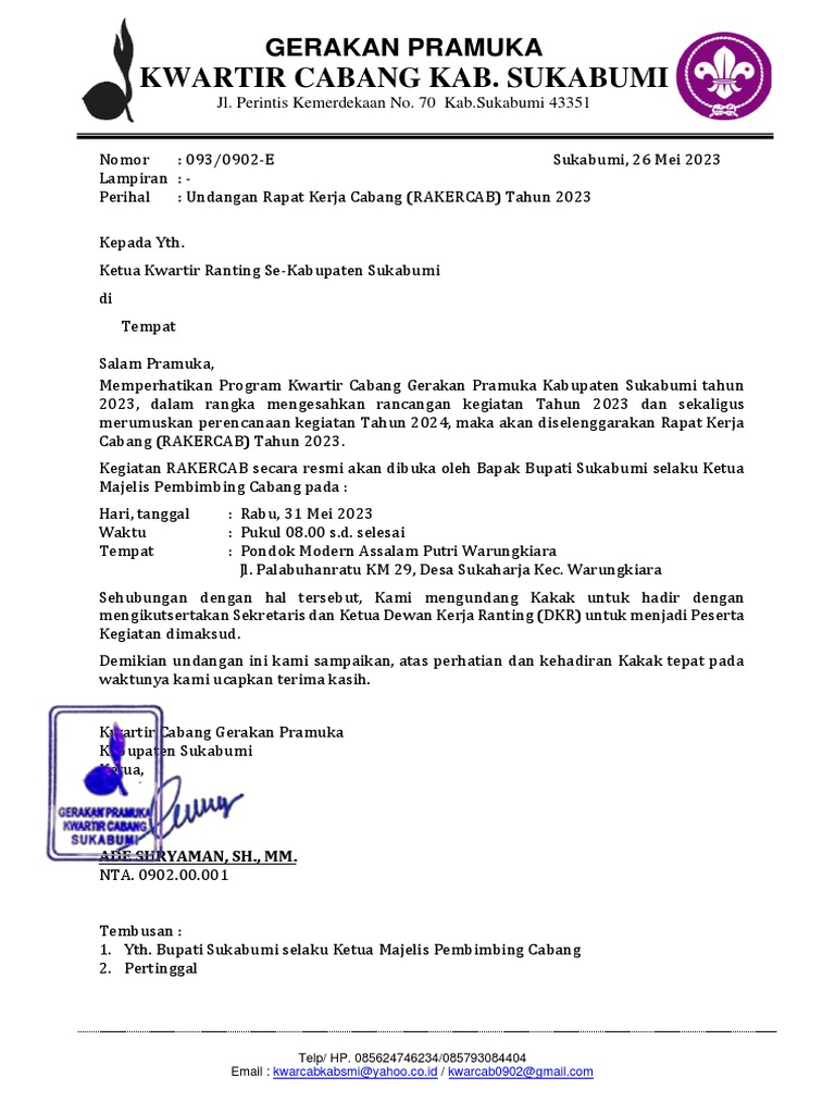 Surat Undangan Kwarran | PDF