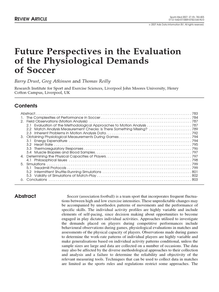 Drust Et Al 2007 | PDF | Statistics | Methodology