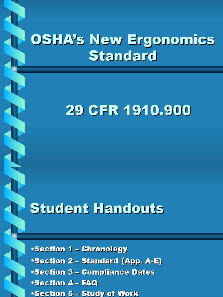 Ergonomics 4 | PDF | Occupational Safety And Health Administration ...