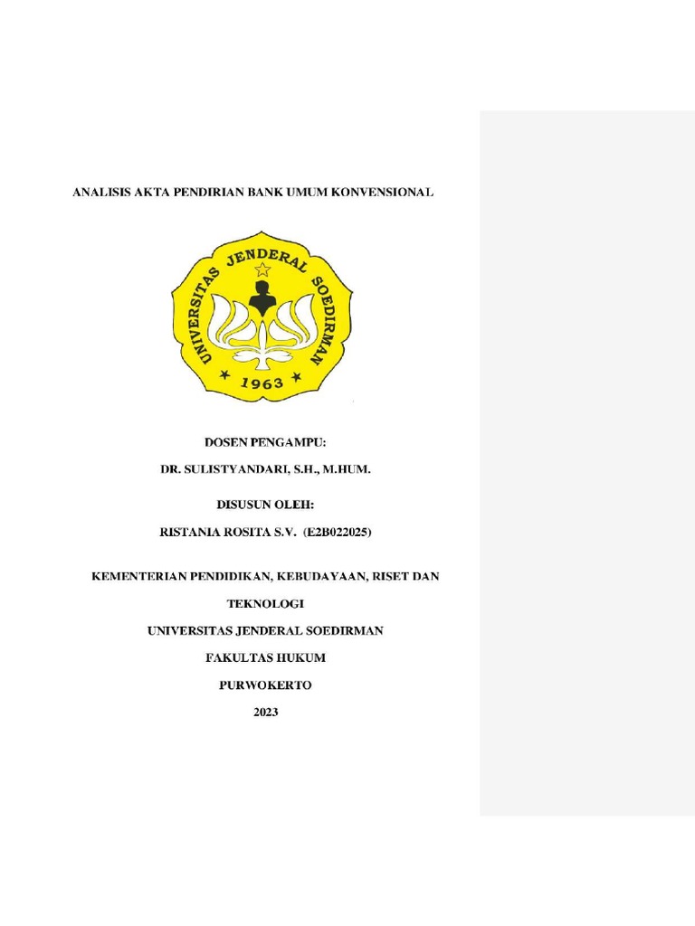Analisis Akta Bank | PDF