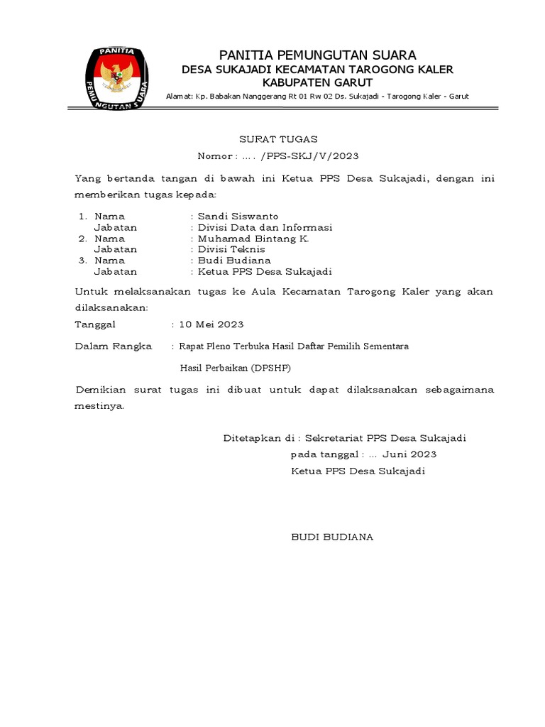 Format Dn.05.a Surat Tugas | PDF